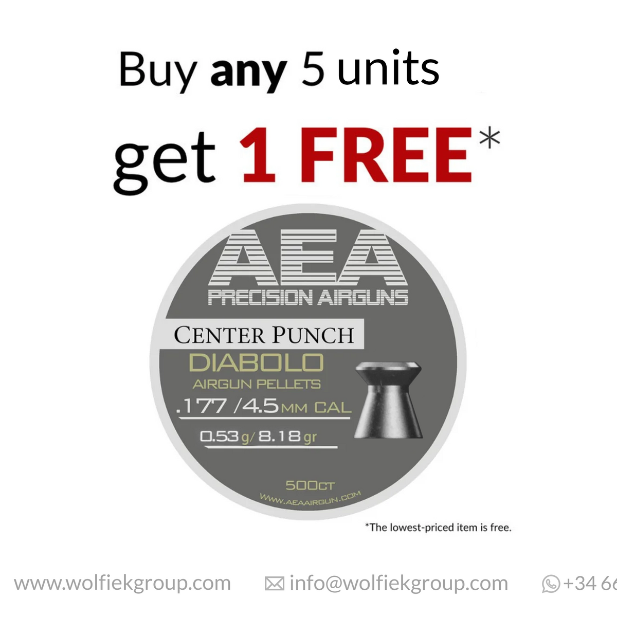 AEA Center Punch Diabolo Pellets - Cal .177 (4.5mm) | 0.53g (8.18gr) – AEA Airguns Shop