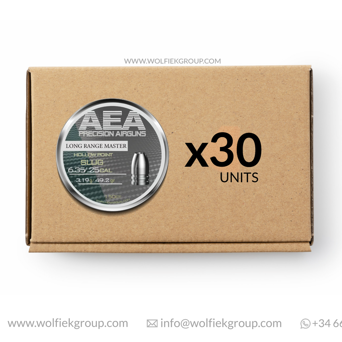AEA Master Box Long Range Master Hollow Point Slugs - Cal .25 (6.35mm) – AEA Airguns Shop