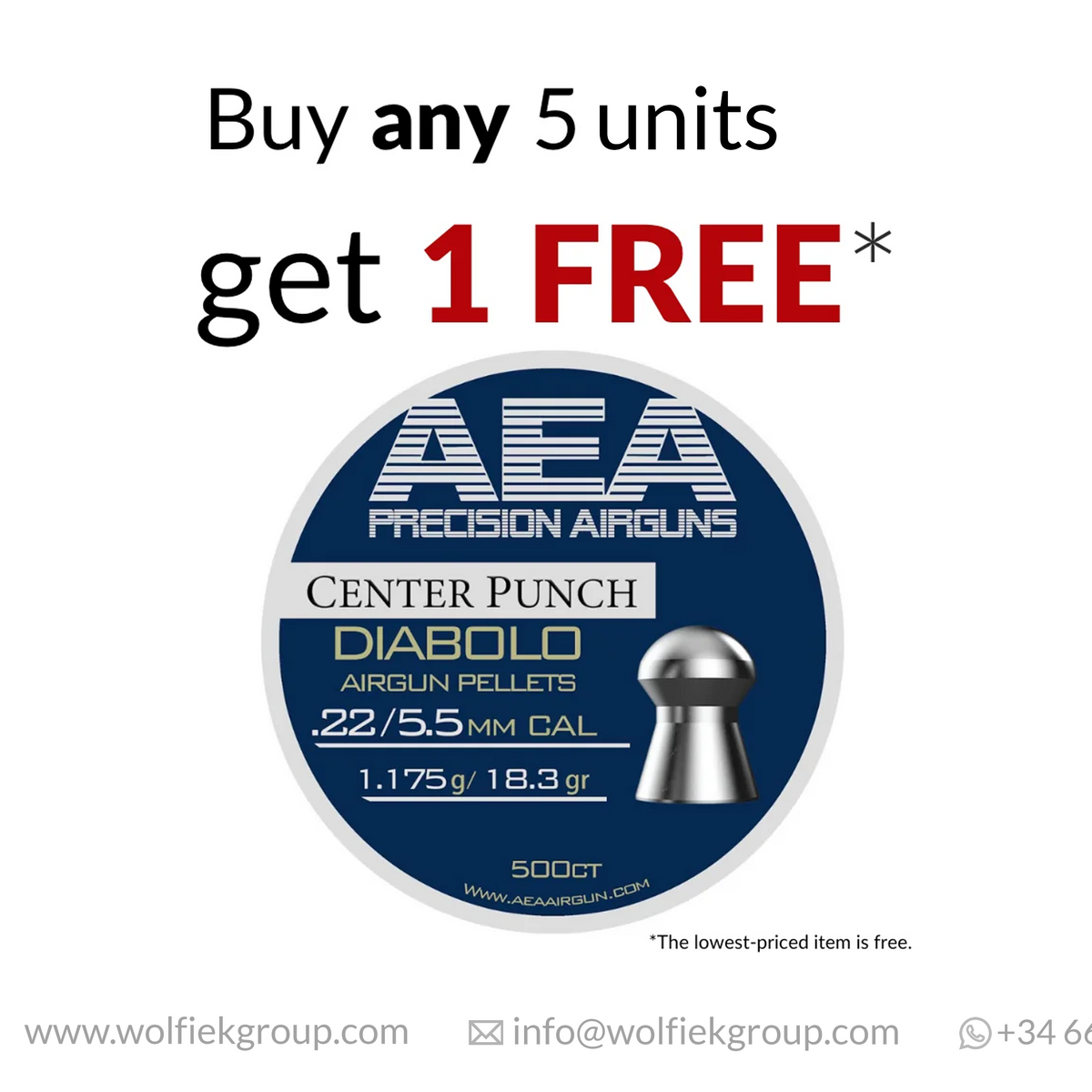 AEA Diabolo Pellets Heavy Round Nose · Cal .22 (5.5mm) · Weight 1.175g ...