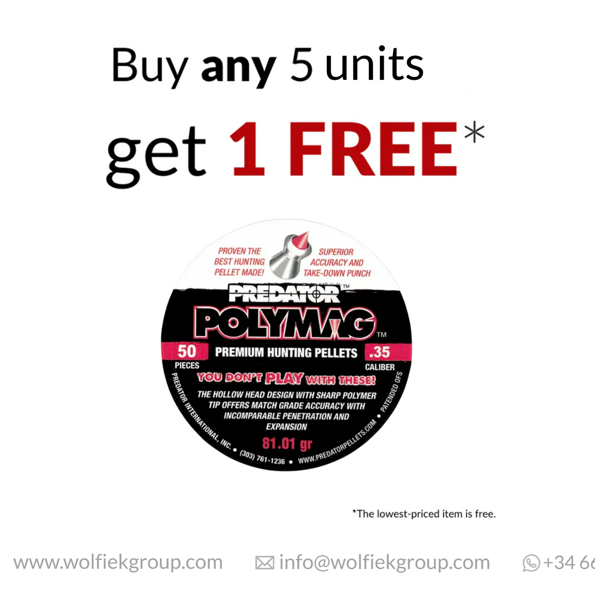 Predator Polymag Airgun Pellets - Cal .35 (9mm) | 5.25g (81.01gr) – AEA ...